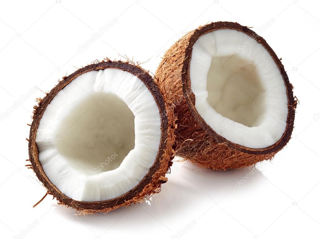 Coconut close up isolated on white Stock Photo by ©bigacim.gmail.com ...