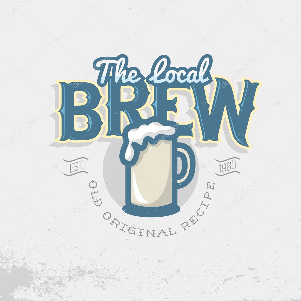 Local Brew Emblem Template. Beer Mug Vector Illustration. Stock Vector ...