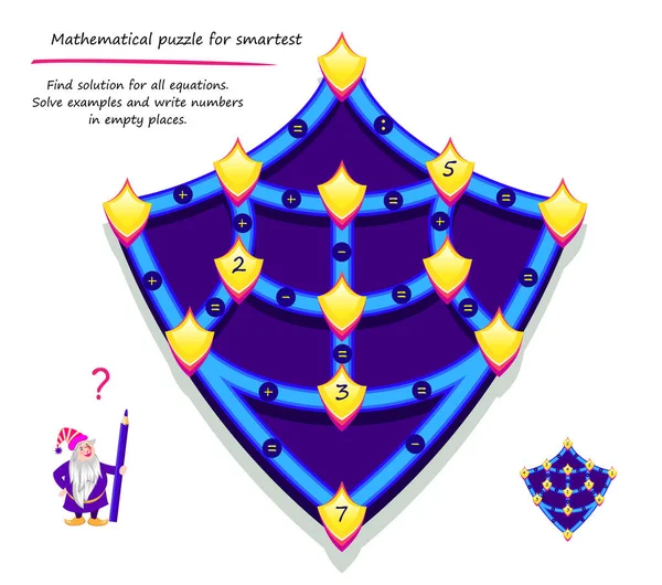 Math Logic Puzzle Game Smartest Find Solution All Equations Solve Stock ...