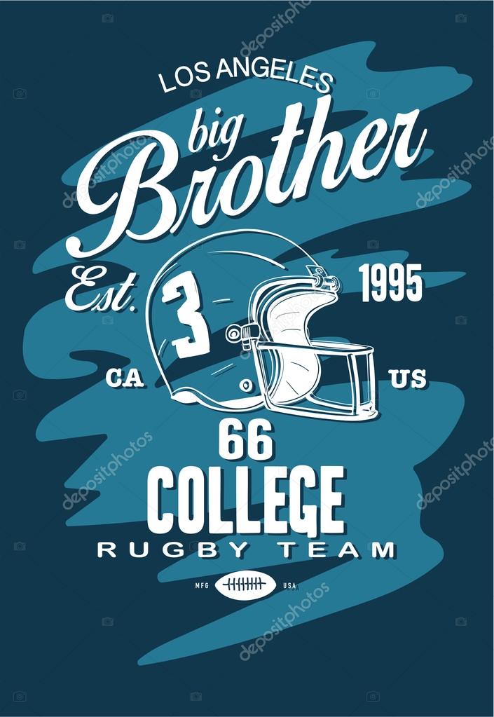College rugby team badge in retro style Stock Illustration by ©swsctn80 ...