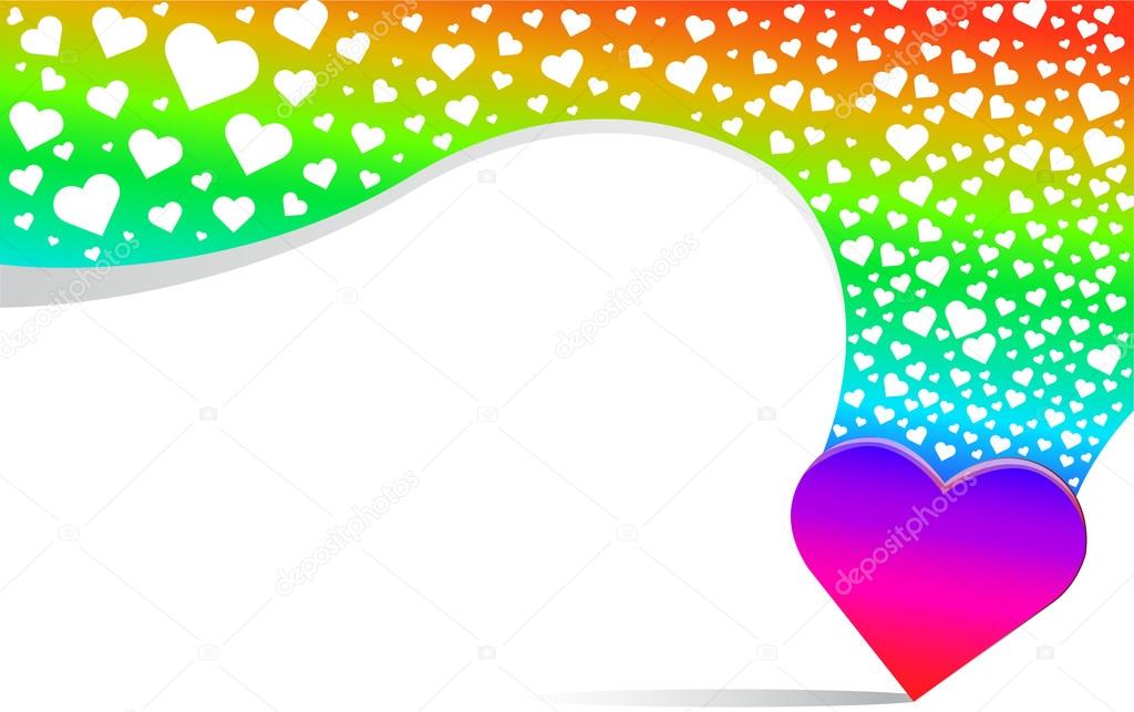 Red heart and rainbow background Stock Vector Image by ©h.santima.gmail ...