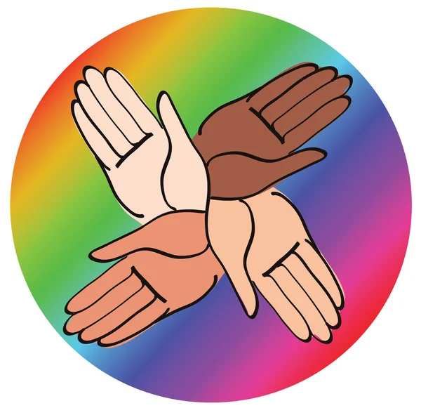 Hand holding another hand rainbow flag LGBT symbol vector EPS10 — Stock ... Hand holding another hand rainbow flag LGBT symbol vector EPS10 — Stock ...