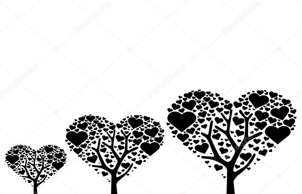 Árbol del corazón, vector símbolo del árbol del amor Vector de stock ...