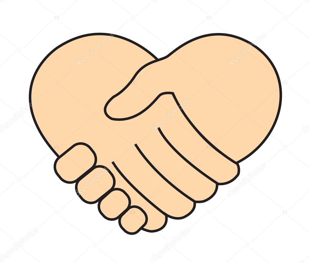 Shaking Hands Heart Vector