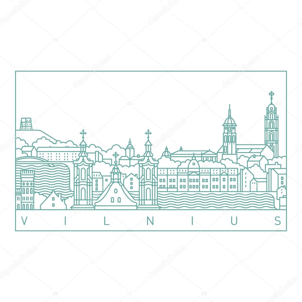 Vilnius line art landscape Stock Vector by ©erkenbrand.yandex.ru 99513458