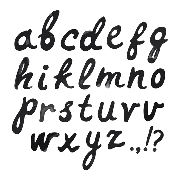 Veranda cursive font. Vector alphabet with latin letters in black and ...