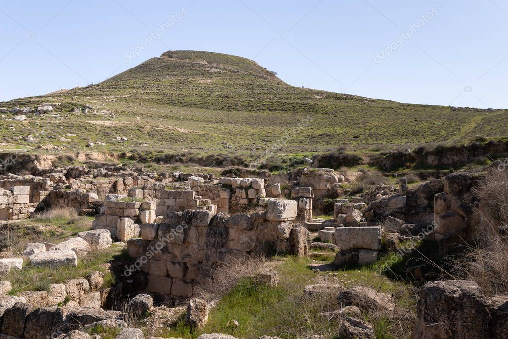 Las ruinas de la parte exterior del palacio del rey Herodes, sobre el ...