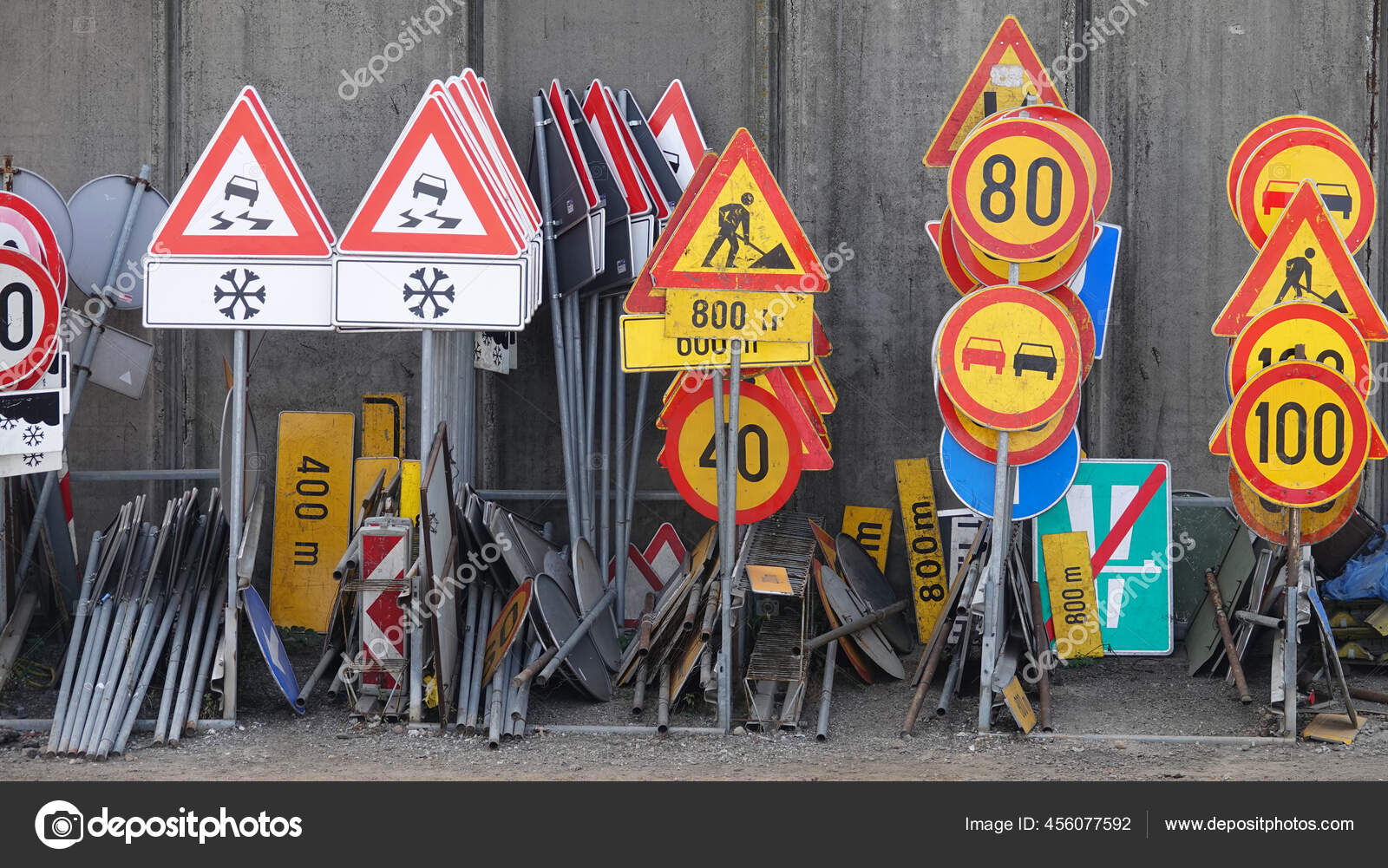 Many Traffic Signs Many Used Road Users Stock Illustration by ...