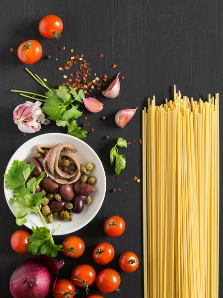 Pasta Puttanesca Ingredients - Stock Image - Everypixel