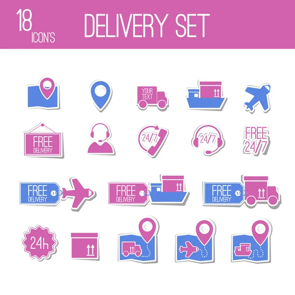 Icon's shopping and shipping color Stock Vector by ©VI6277 #124311688