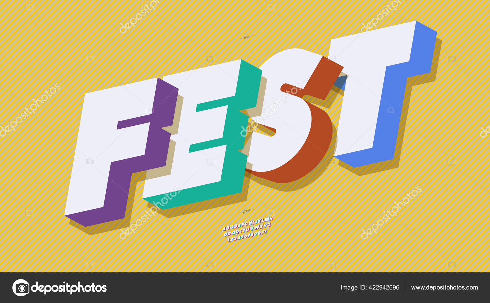 Vector fest font slanted bold style Stock Vector by ©VI6277 422942696