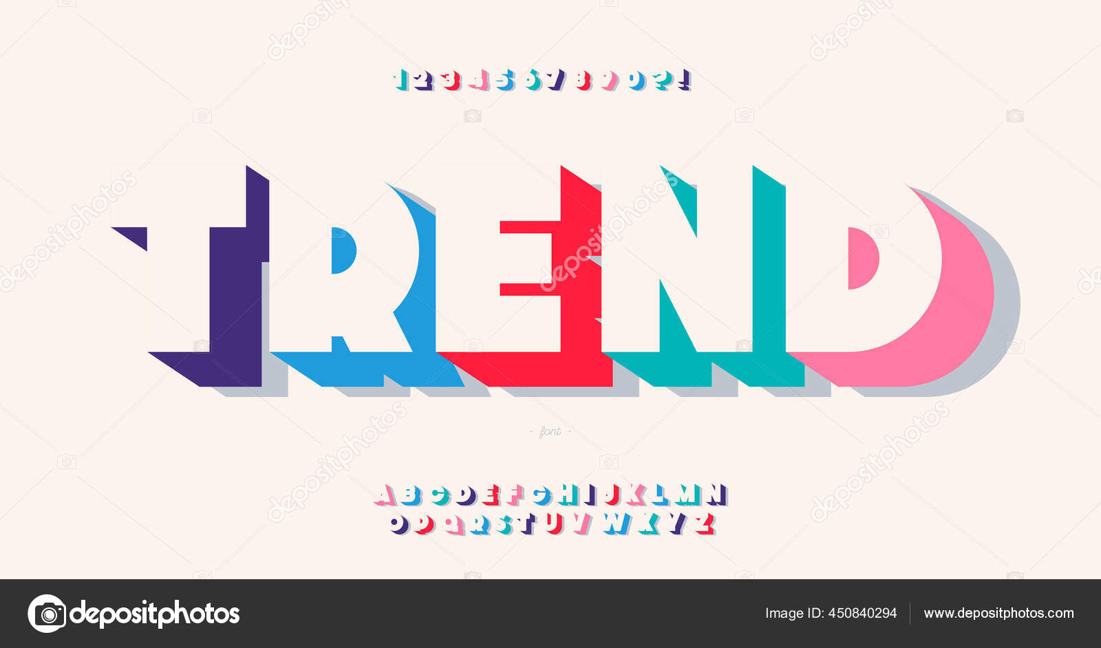 Vector trend font 3d bold style trendy typography Stock Vector Image by ...