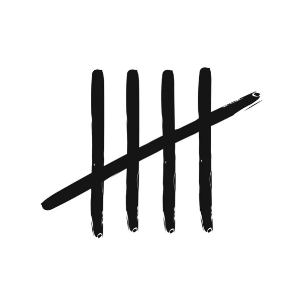 Tally marks. Counting signs on the walls of the prison. Notches for ...