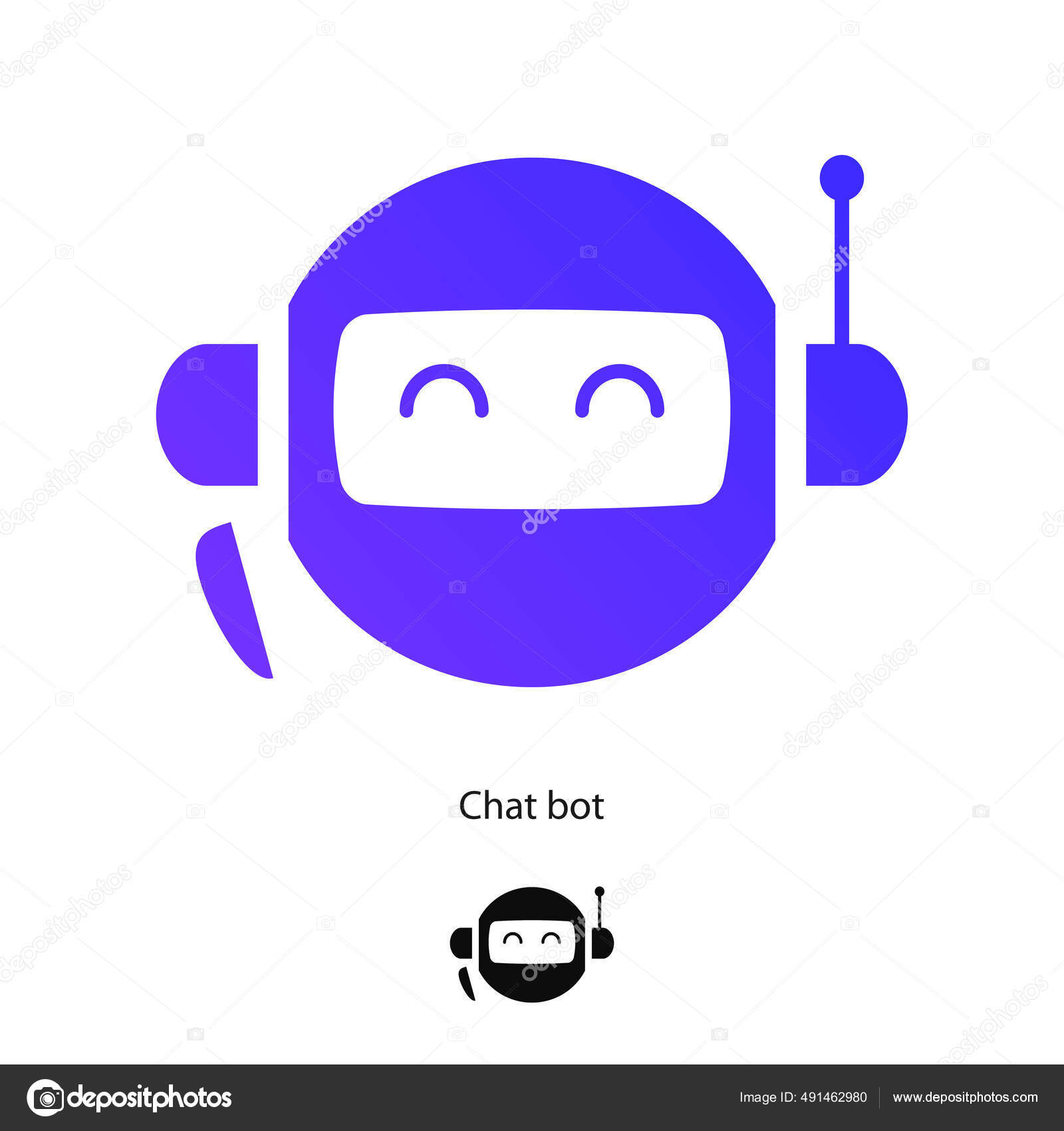 Chat bot symbol set isolated on white background Stock Vector by ...