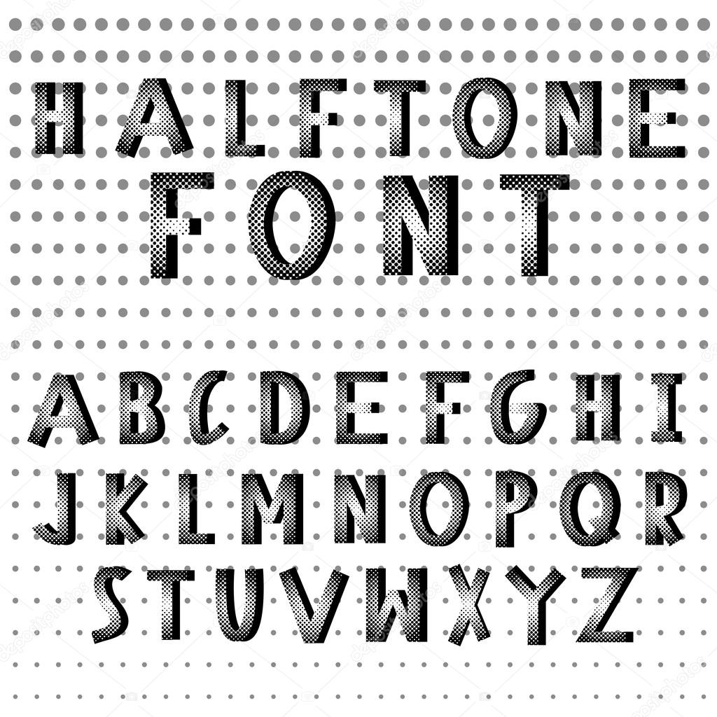 Halftone dots alphabet letters Stock Vector Image by ©Petersenurecoff ...