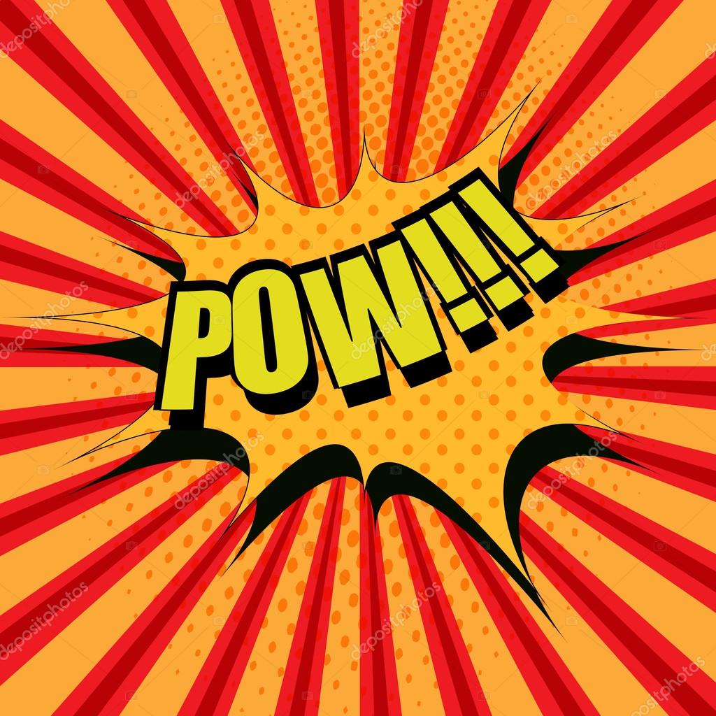 Pow comic cartoon text Stock Vector by ©Petersenurecoff.gmail.com 118427424