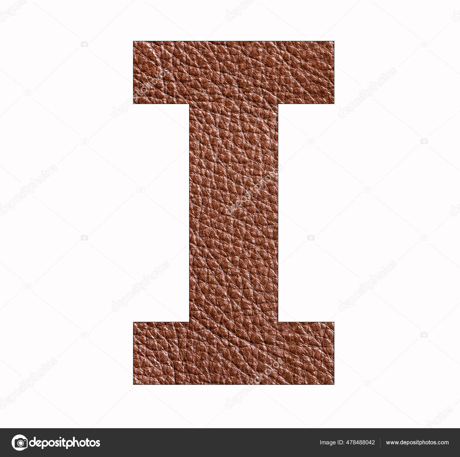 Alphabet Letter Brown Leather Texture Background Stock Photo by ...