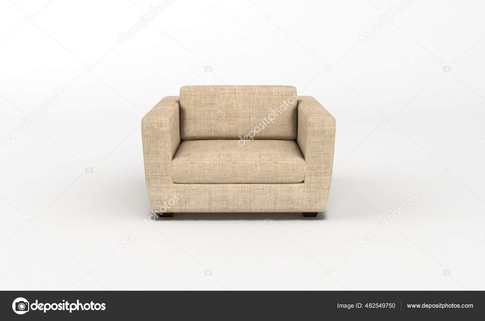 Single Sofa Chair Front View Furniture Rendering — Stock Photo ...
