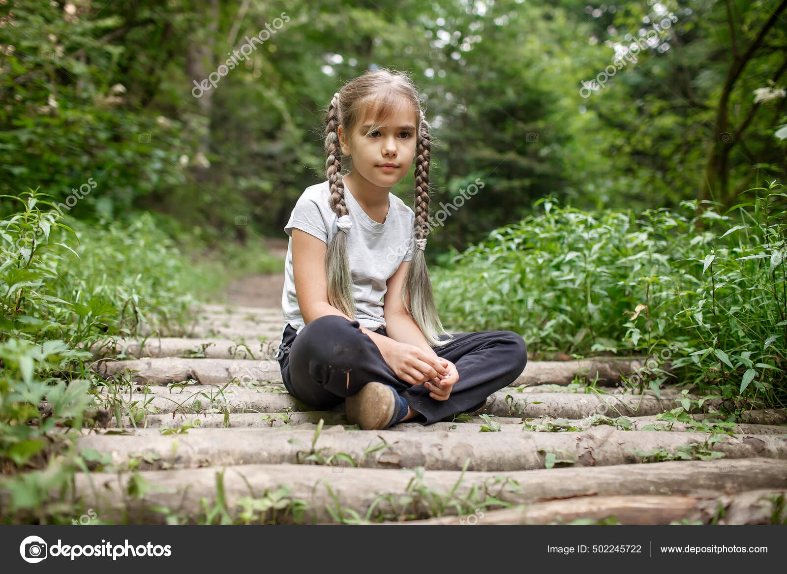 Girl Walking In Woods Solo Tourist Hiking To Explore Nature And Herself Wellness And Slow