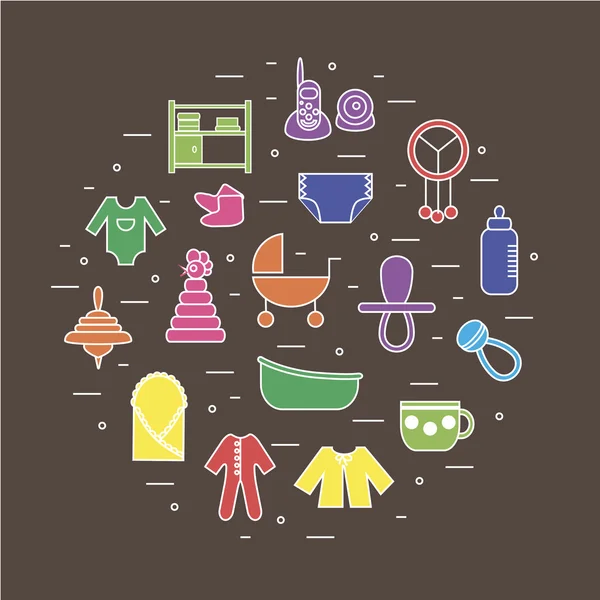 Baby icons in circle shape ⬇ Vector Image by © redy-red.meta.ua ...