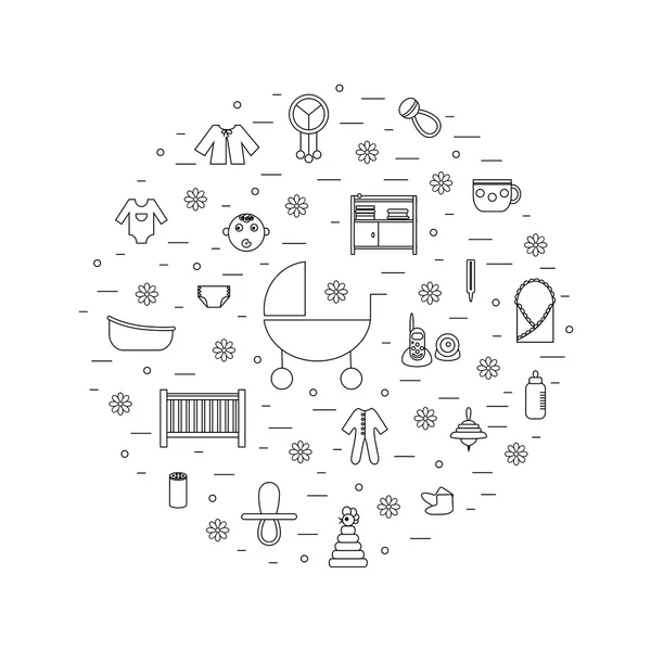 Baby icons in circle shape ⬇ Vector Image by © redy-red.meta.ua ...