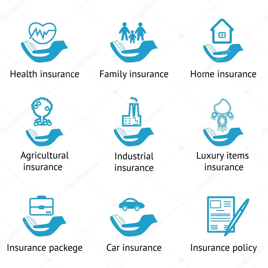 Vector insurance icons set Stock Vector by ©redy-red.meta.ua 116064530