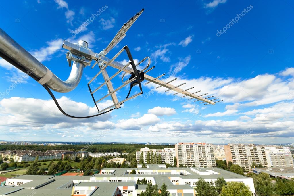 Directional antenna for reception of digital television broadcas Stock ...