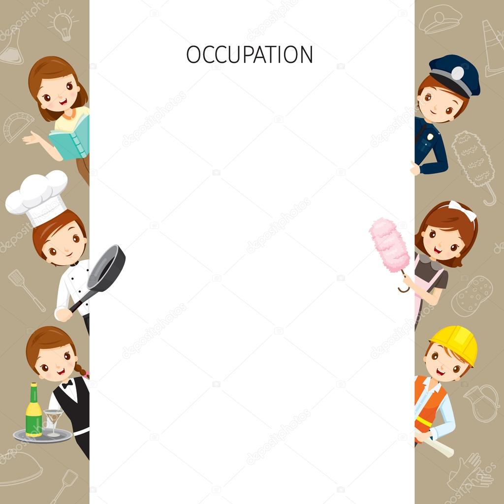 People With Different Occupations Set On Frame Stock Vector by ...