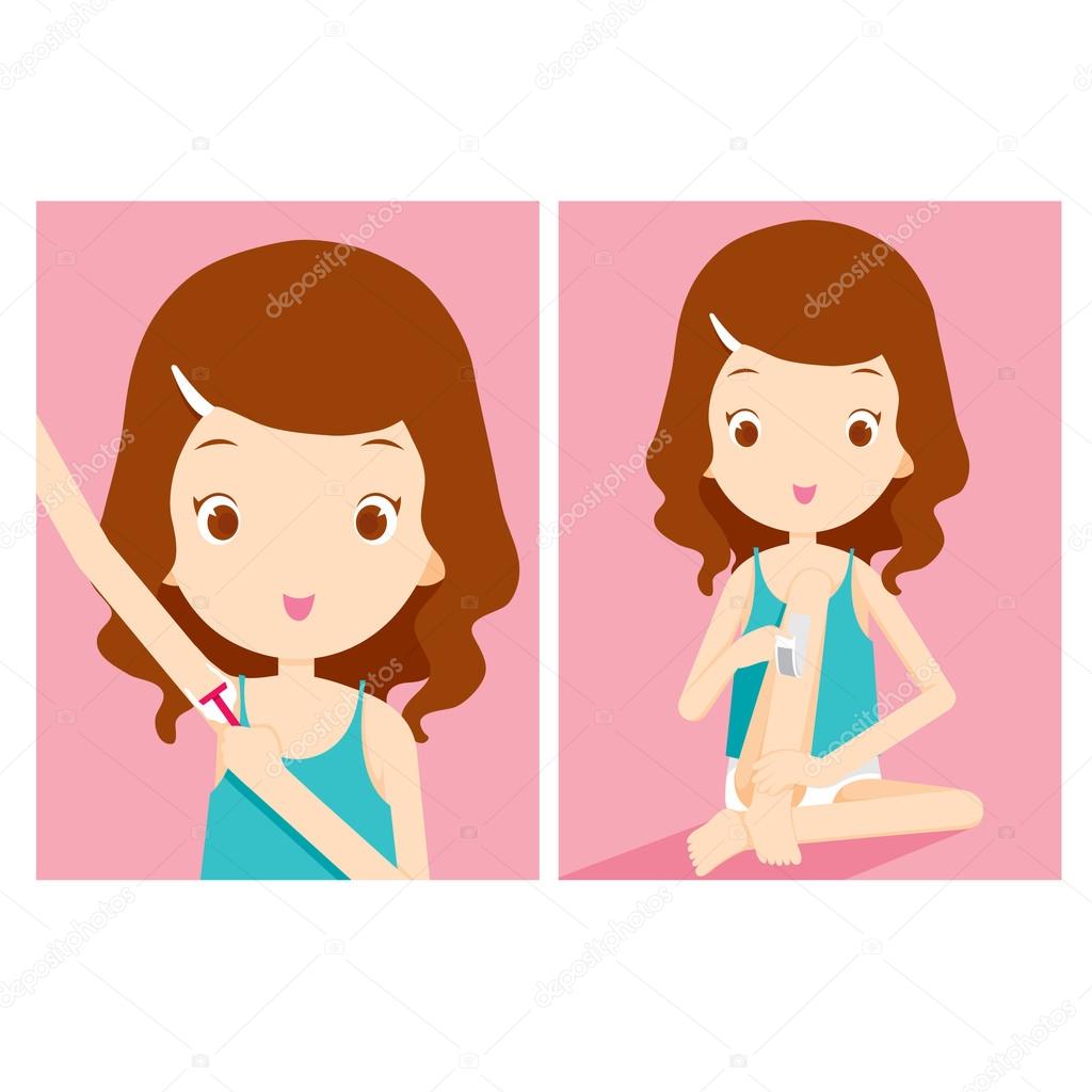 Girl shaving armpit and waxing leg Stock Vector Image by ©MatoomMi ...