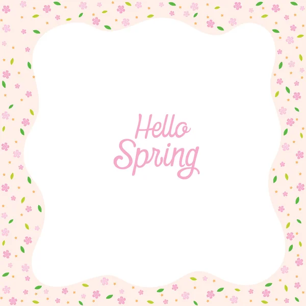 Hello Spring Letter Decorating With Animal, Leaf And Flower Stock ...
