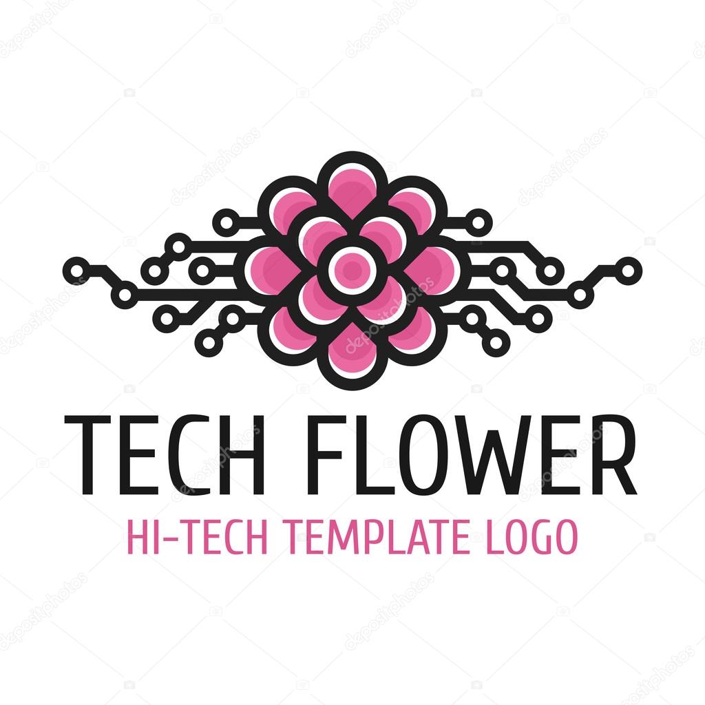 Tech flower template logo — Stock Vector © art-sonik #116266122