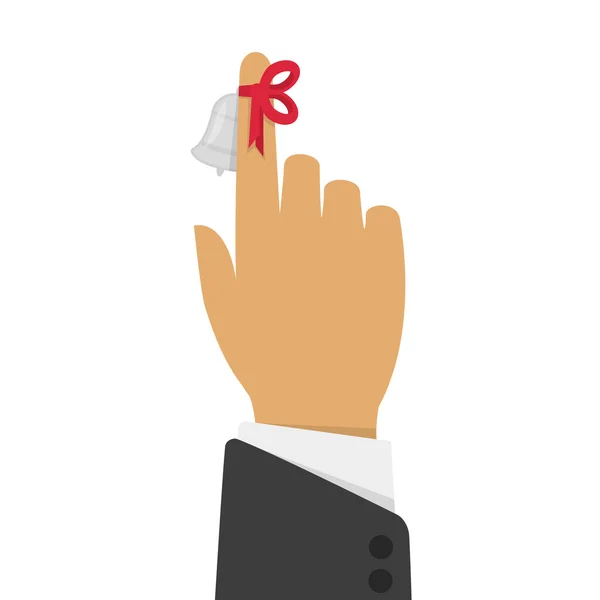 Dibujos animados del dedo índice con la cinta roja de recordatorio ...