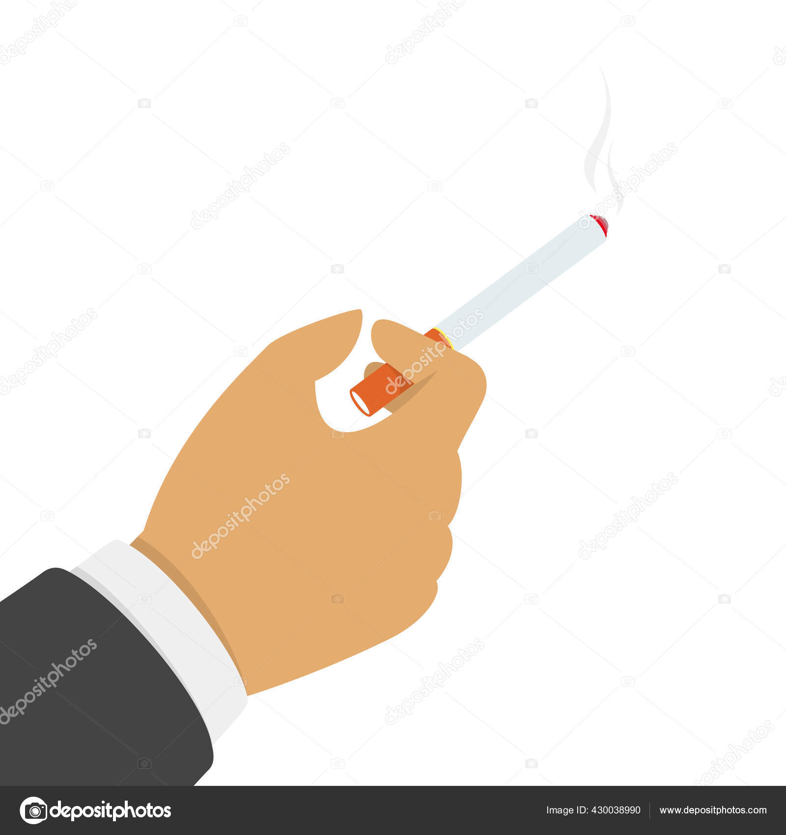 Hand with a smoking cigarette. Stock Vector Image by ©art-sonik #430038990