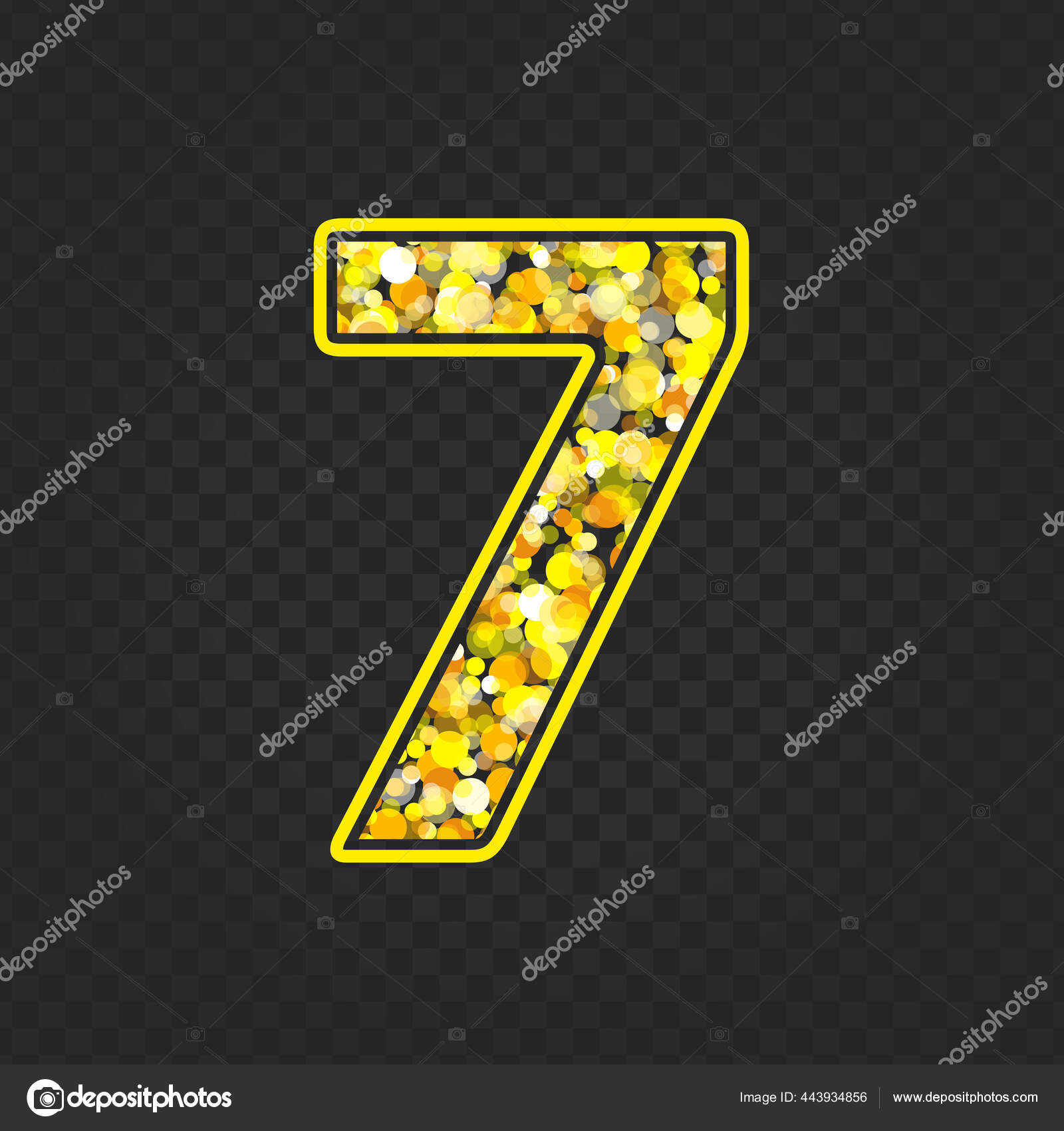 Gold glittering number 7. Stock Vector by ©art-sonik 443934856