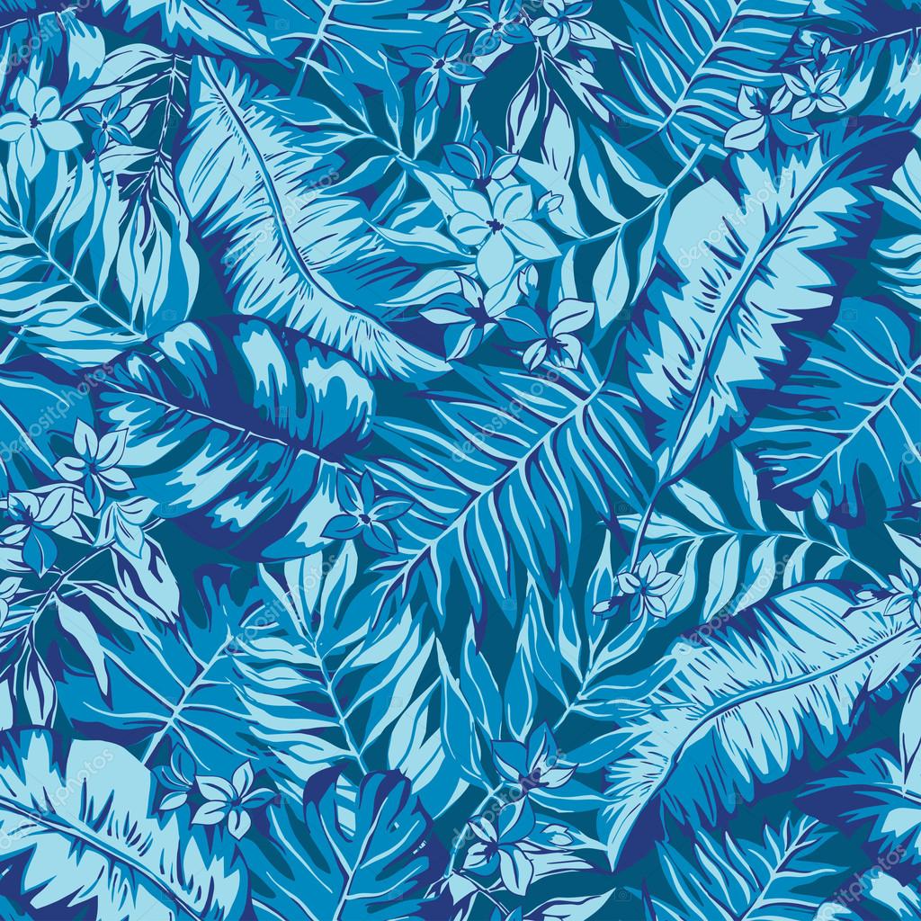 Vector seamless bright graphical tropical pattern with leaves, flowers ... Vector seamless bright graphical tropical pattern with leaves, flowers ...