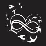 Elegant Infinity Sign Flying Birds Vector Illustration Stock Vector ...