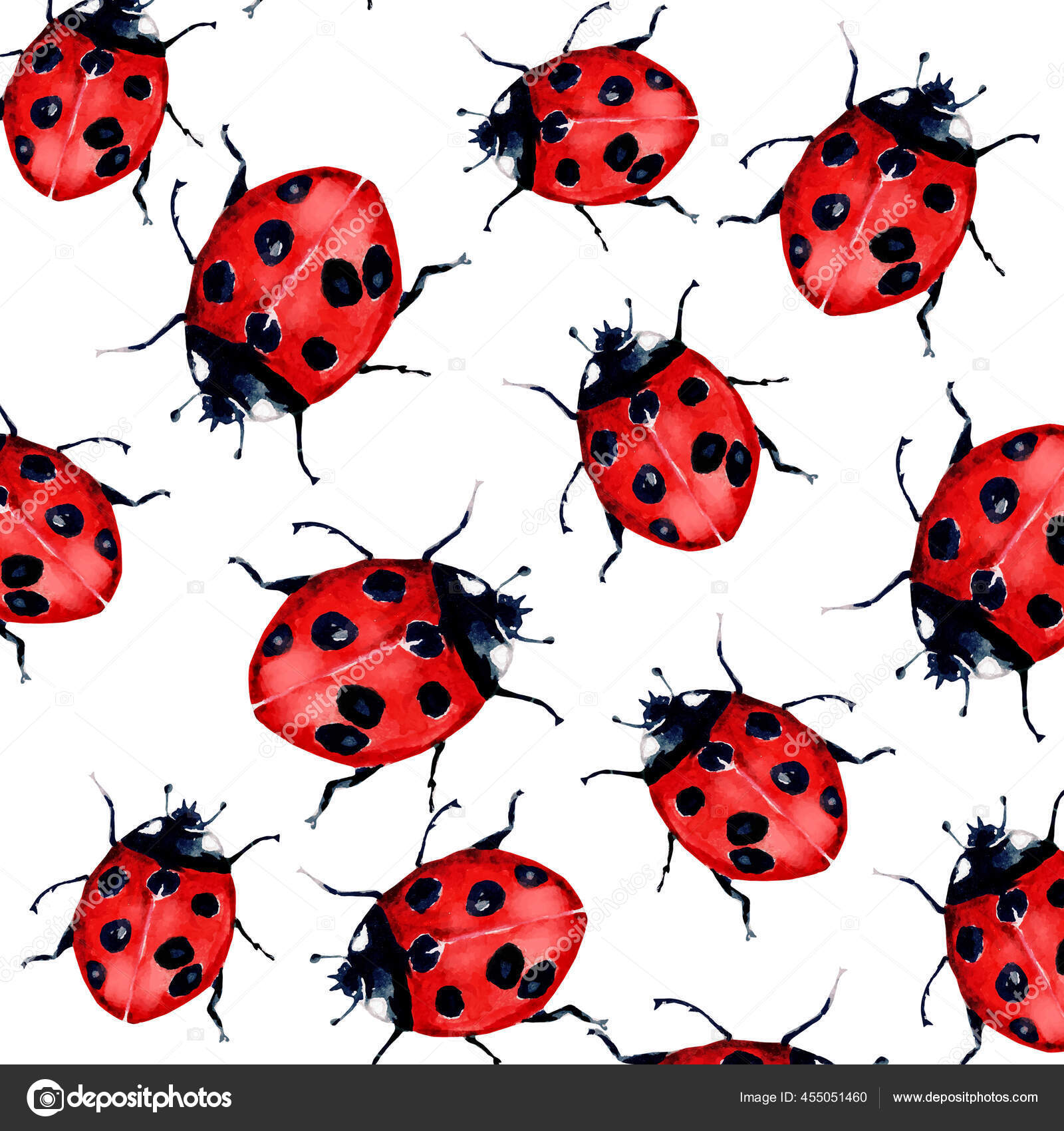 Beautiful Red Lady Bug Art Illustration Stock Illustration by ...