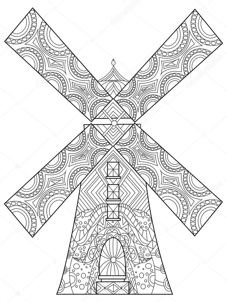 Windmolen Kleurplaat