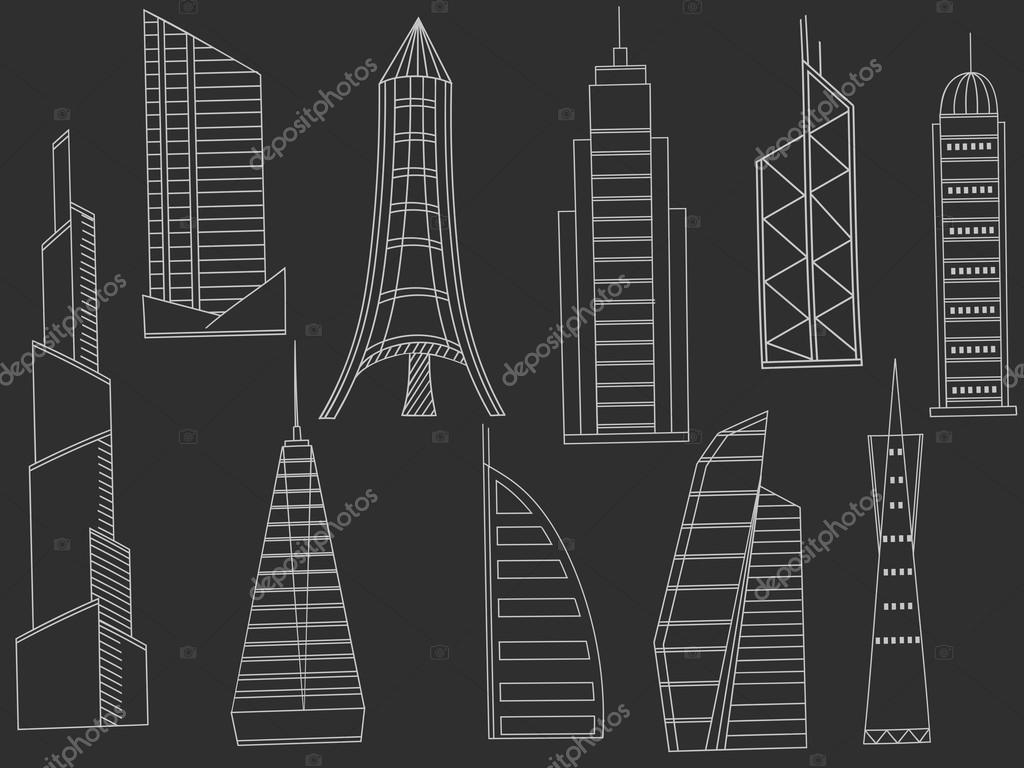 Tall buildings chalk vector Stock Vector Image by ©toricheks2016.gmail ...