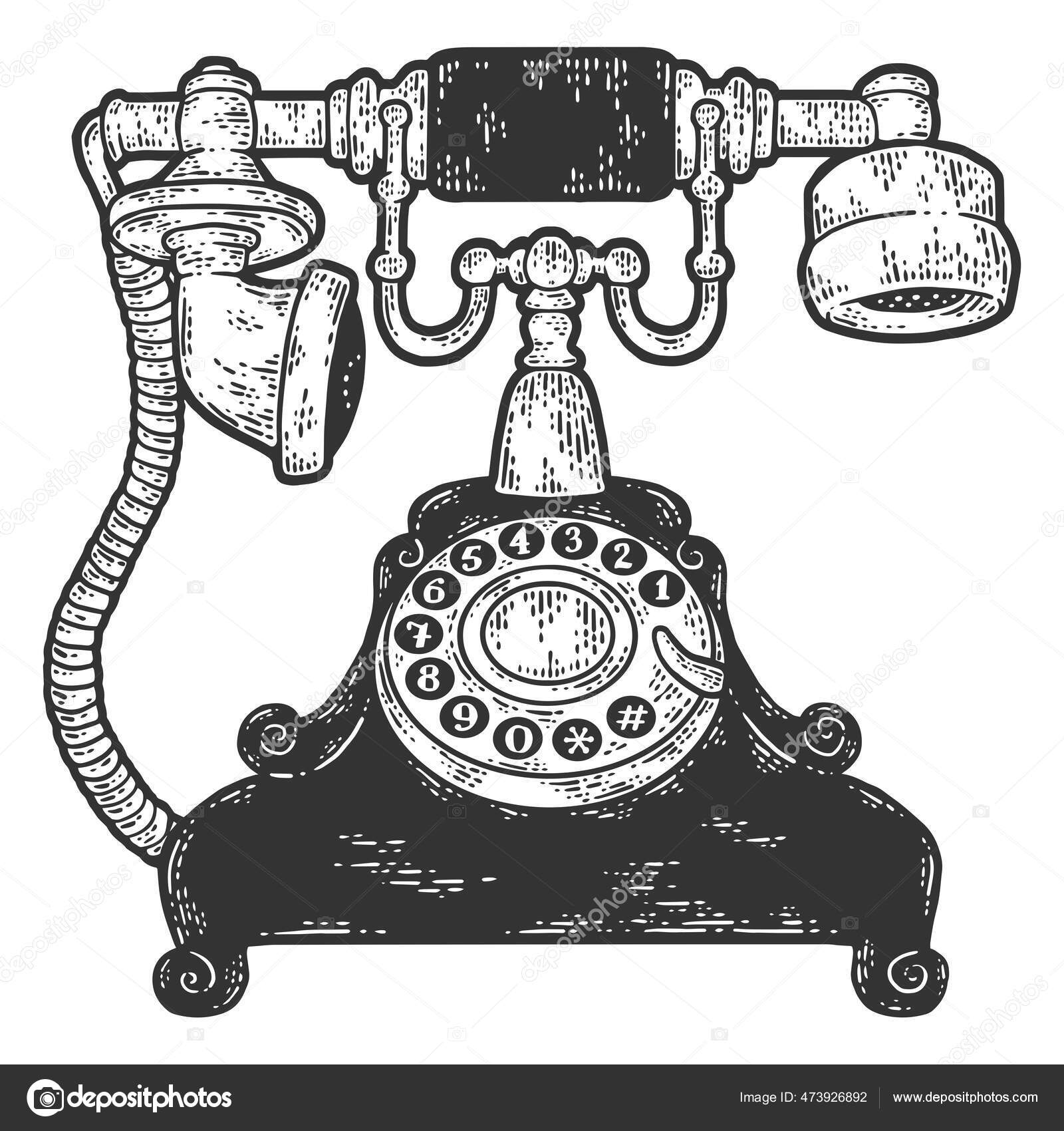 Vintage Telephone Illustration