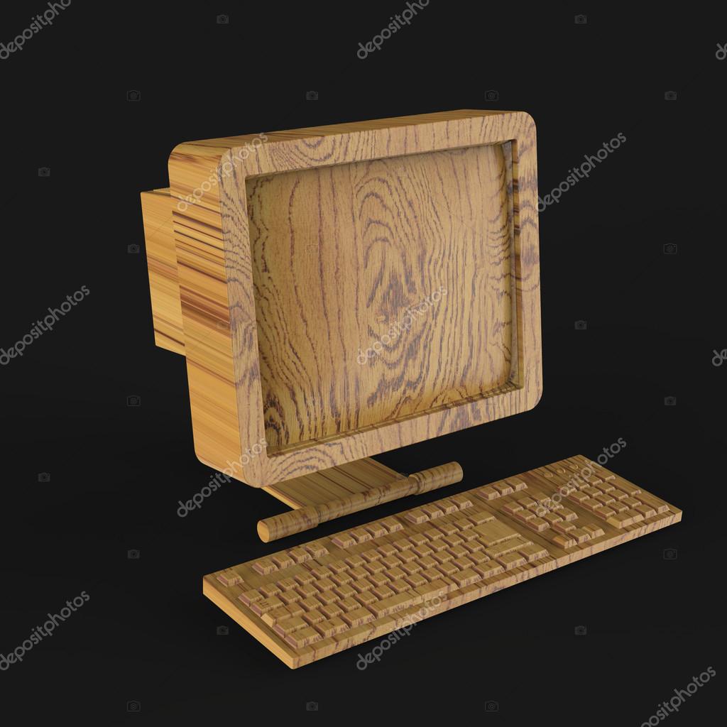 stary komputer z Crt monitor i klawiatura z błyszczące złoto — Zdjęcie ...