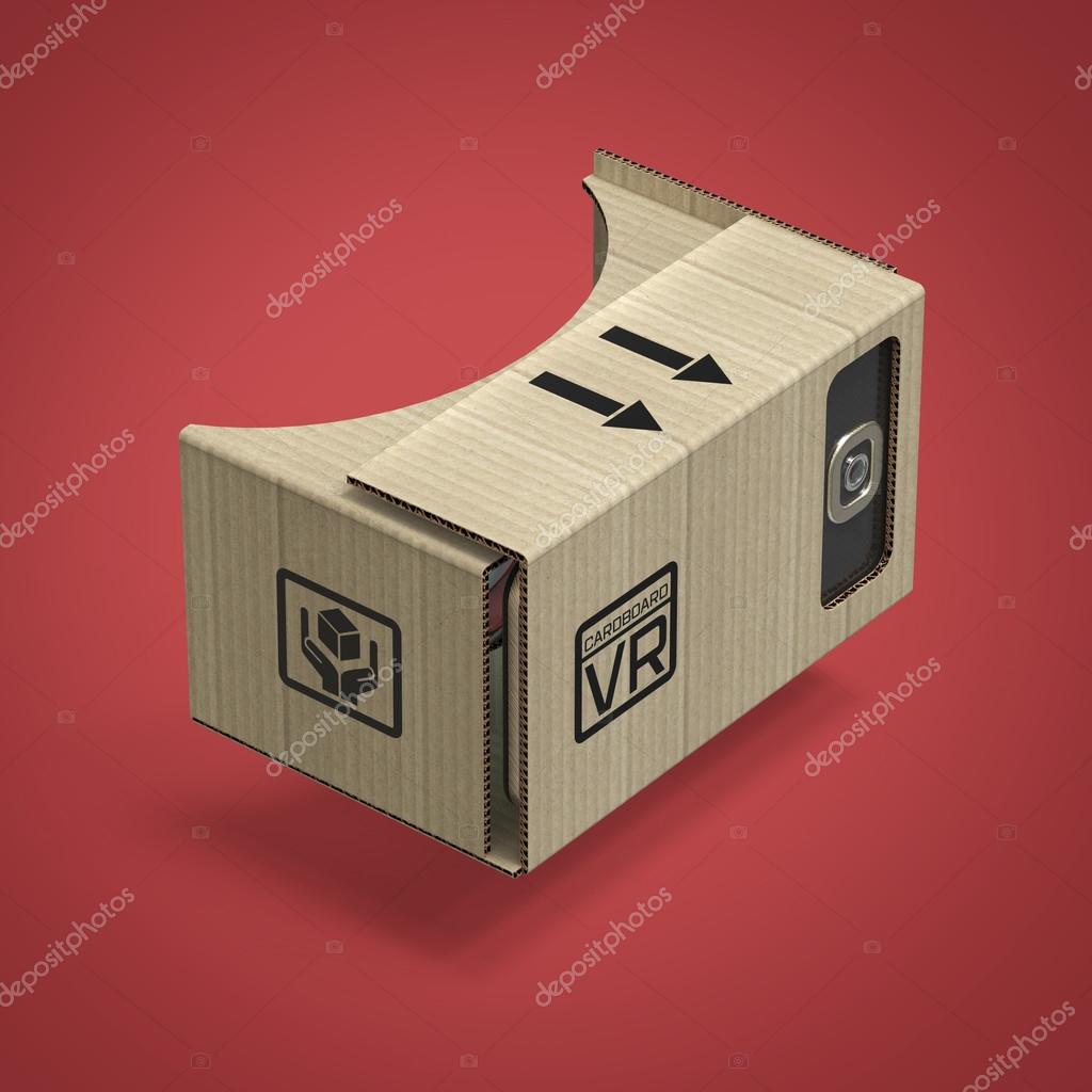 Virtual goggles eye-wear cardboard head equipment VR helmet, augmented ...