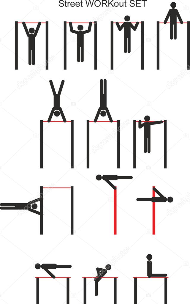 Stick figure workout set. Vector illustration — Stock Vector © MFV ...