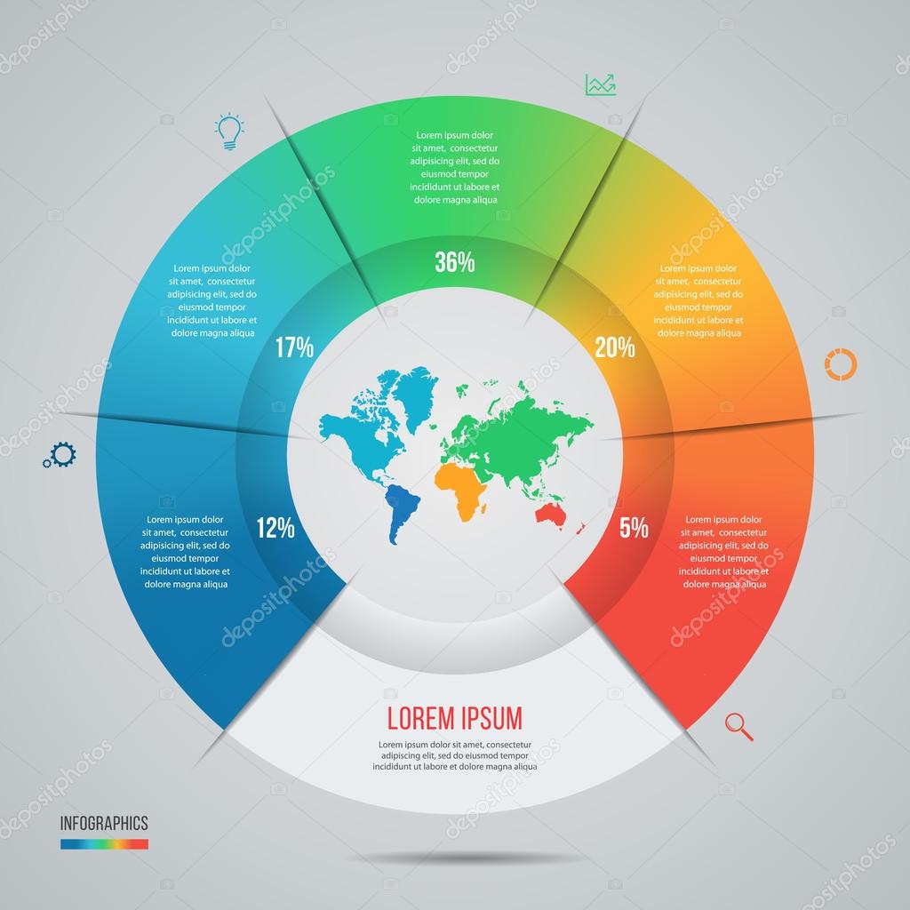 Vector pie chart template for graphs, charts, diagrams. — Stock Vector ...