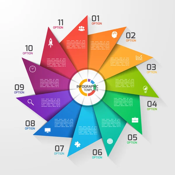 Windmill infographic | Windmill style circle infographic template for graphs, charts, diagrams ...