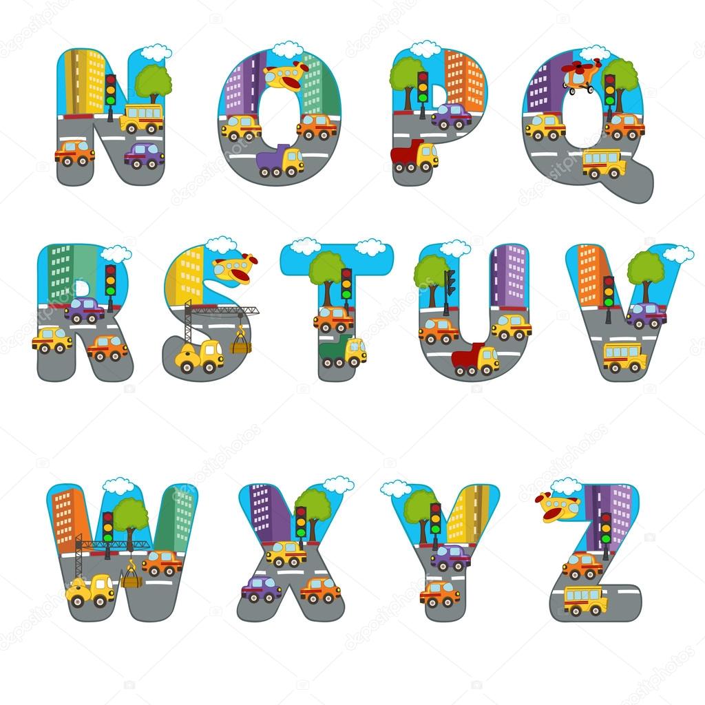 Alphabet city from N to Z Stock Vector by ©nkiseleva1.gmail.com 110775200