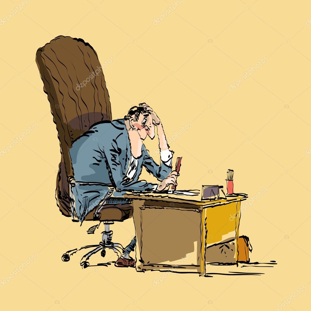 Businessman boss works ⬇ Vector Image by © artpustovit.gmail.com ...