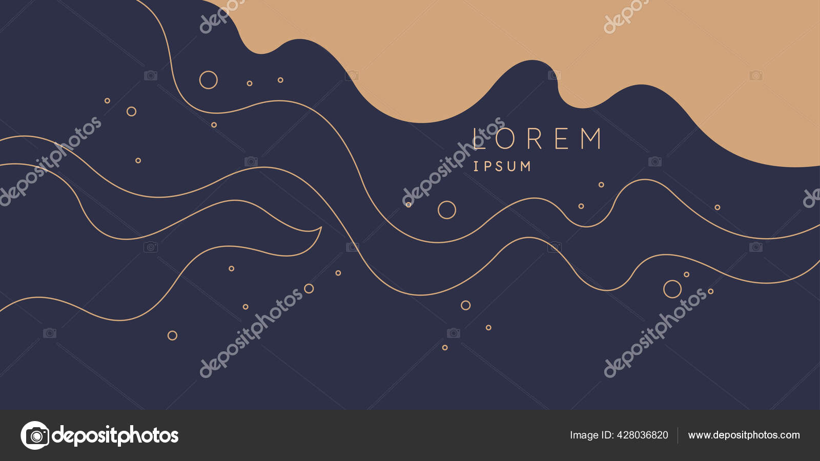 Poster with dynamic waves. Vector illustration in minimal style ...