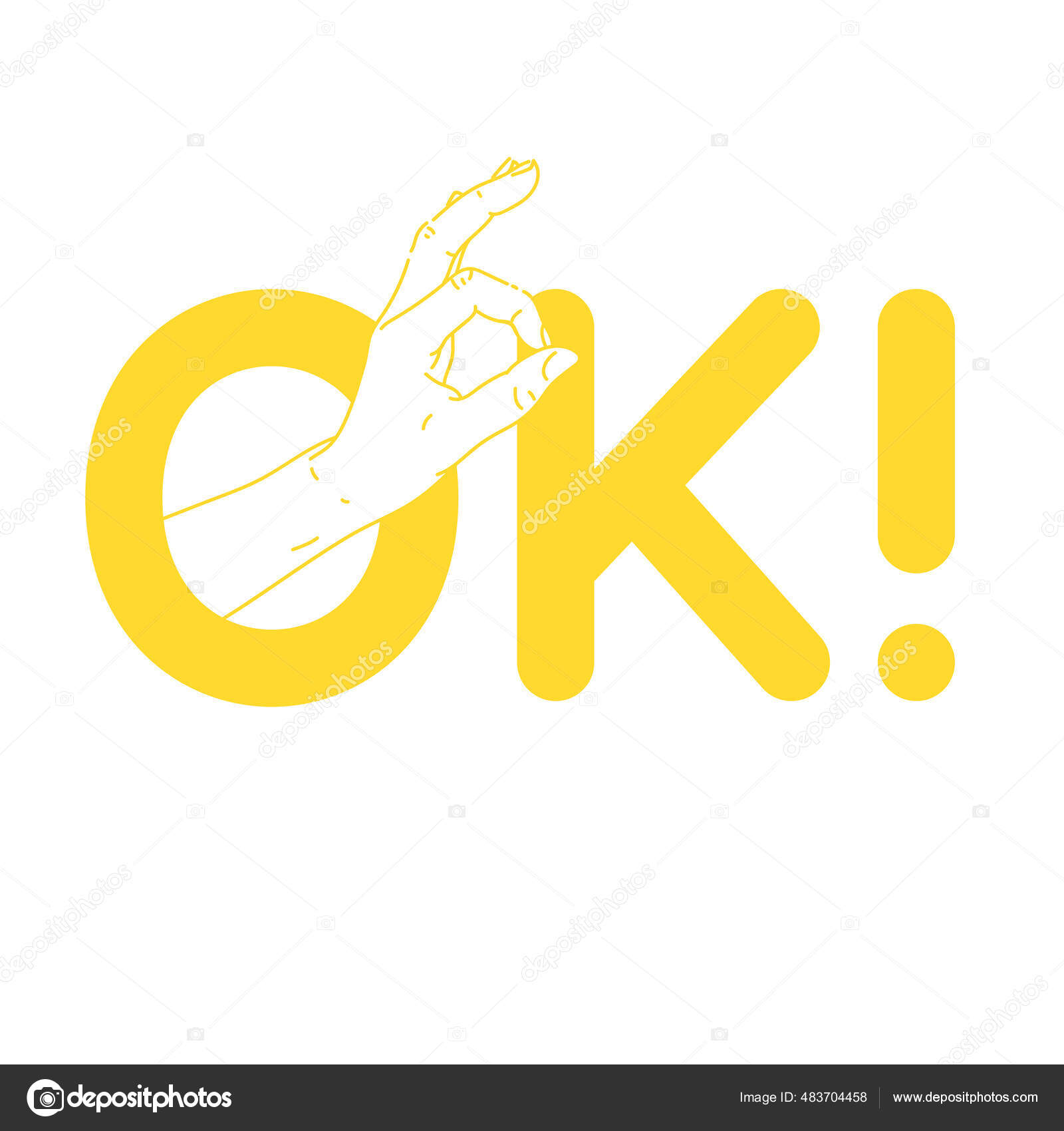 Des gestes de main. La main montre le geste OK. Vecteur par ...