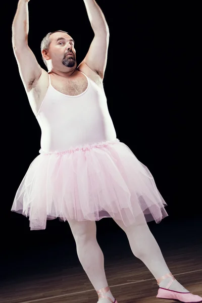 Funny fat classical dancer on black background Stock Photo by ©info ...